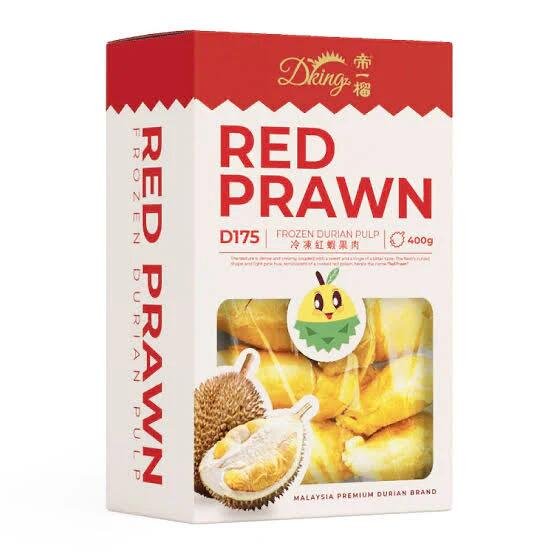 Dking Frozen Red Prawn Durian Pulp - 400g - Gourmet Grocer