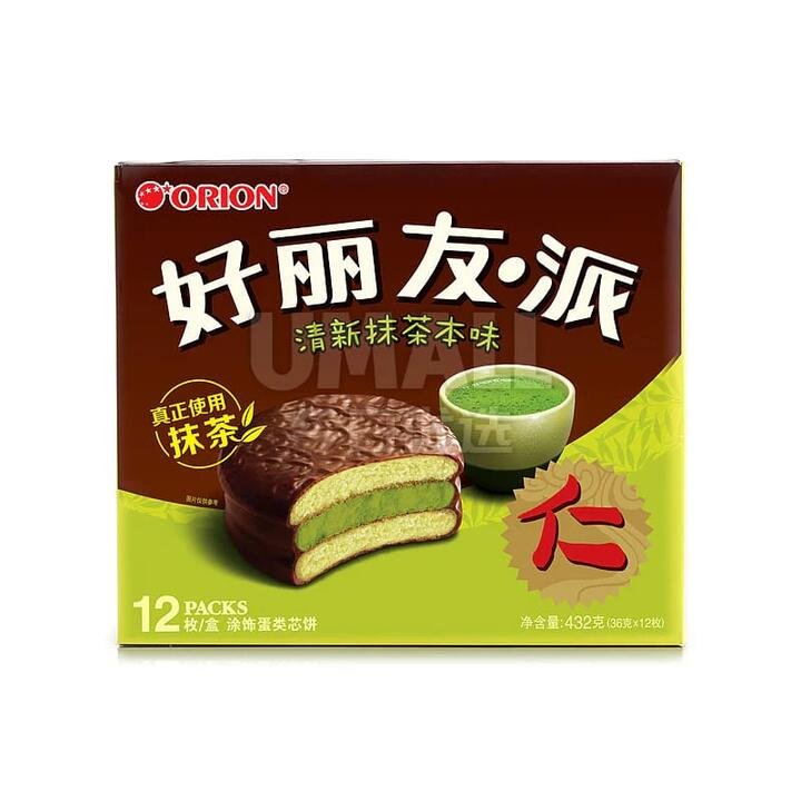 Orion Choco Pie with Matcha Flavor - 12 Packs, 432g - Gourmet Grocer