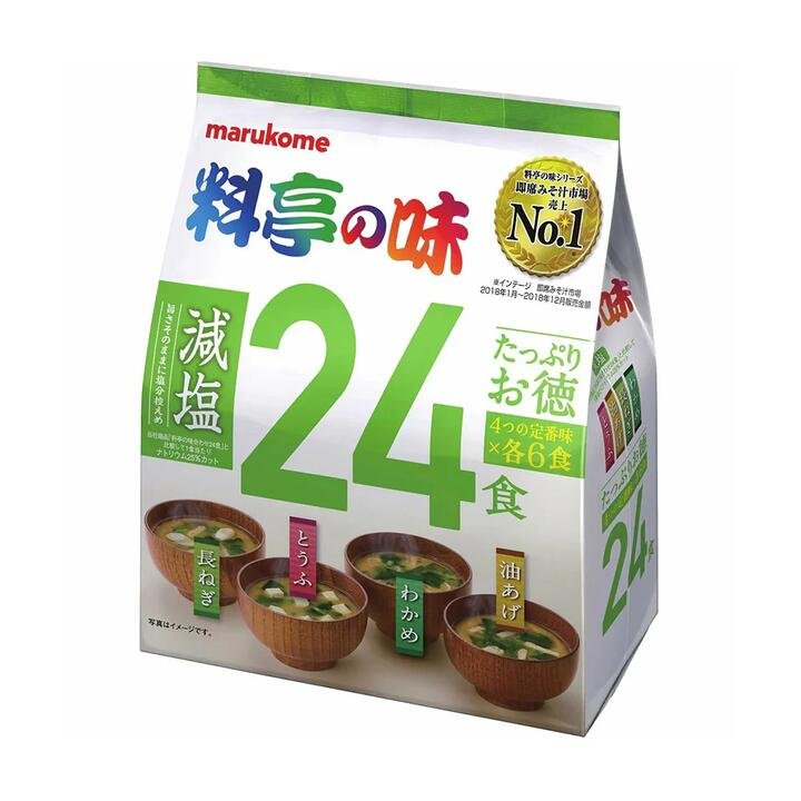 Marukome Reduced Salt Instant Miso Soup - 4 Flavors, 24 Servings ...